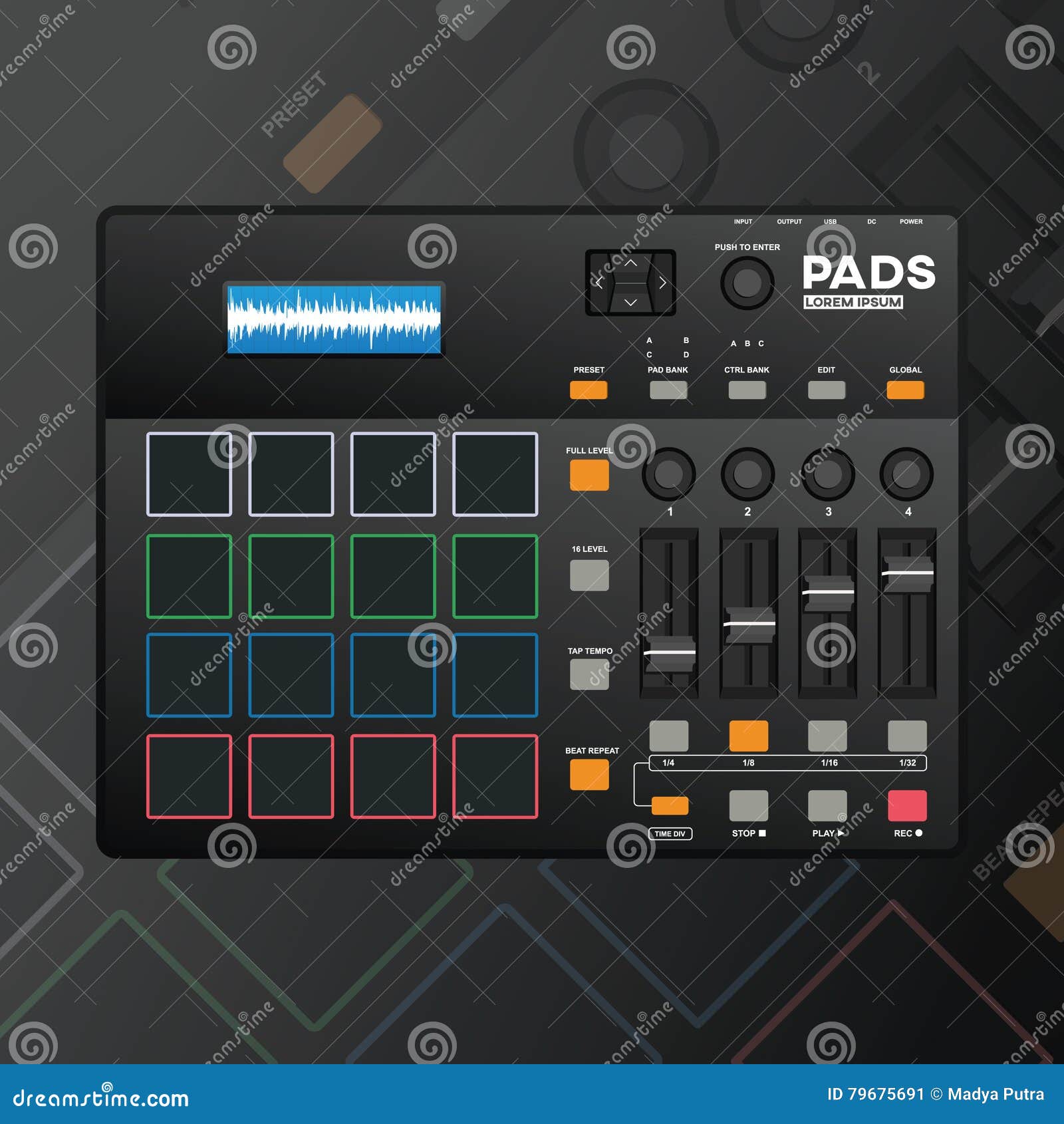 Pad Controller stock vector. Illustration of plugins - 79675691