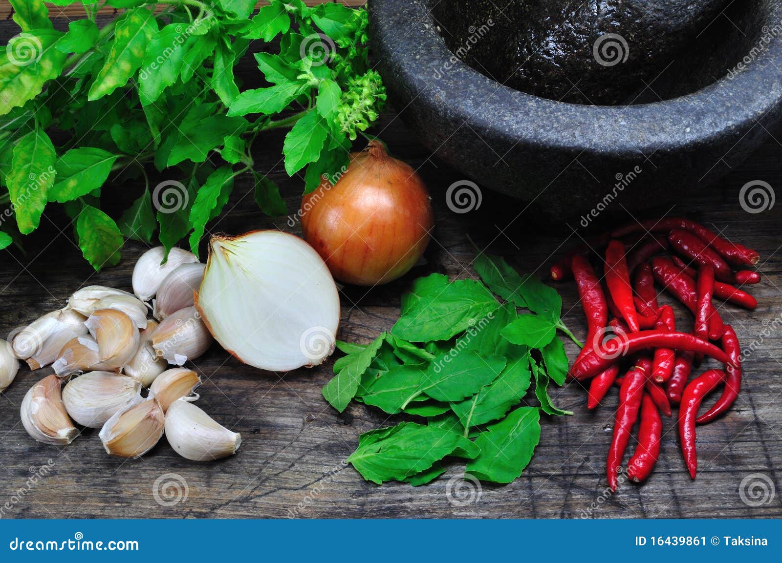 Pad Kaprao Herbal Ingredients Stock Image - Image of cook, ingredients ...
