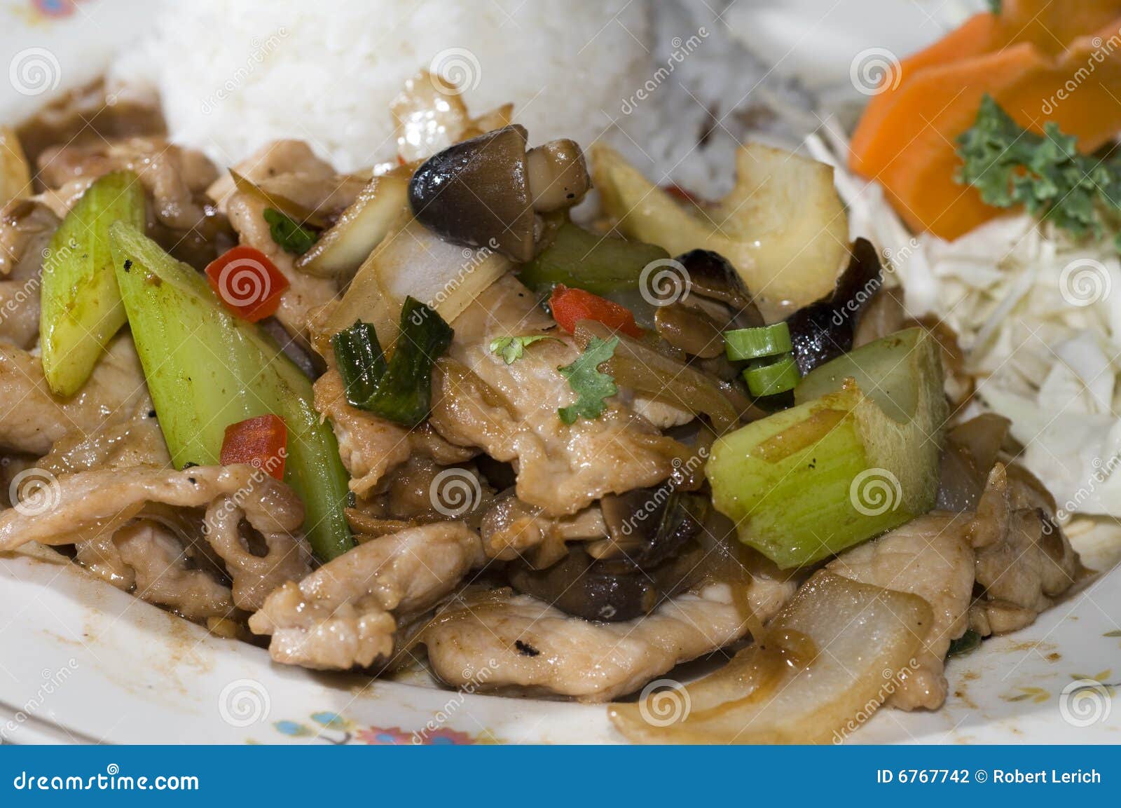 Pad khing thai food stock photo. Image of carrot, sliced - 6767742