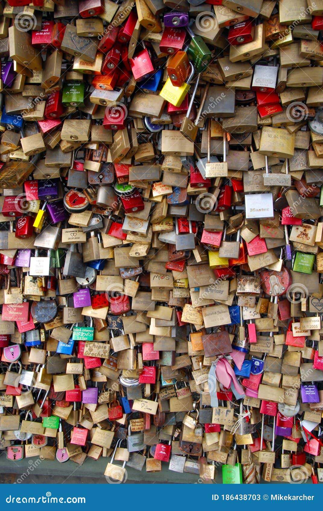 Pad locks stock image. Image of luck, love, mounted - 186438703