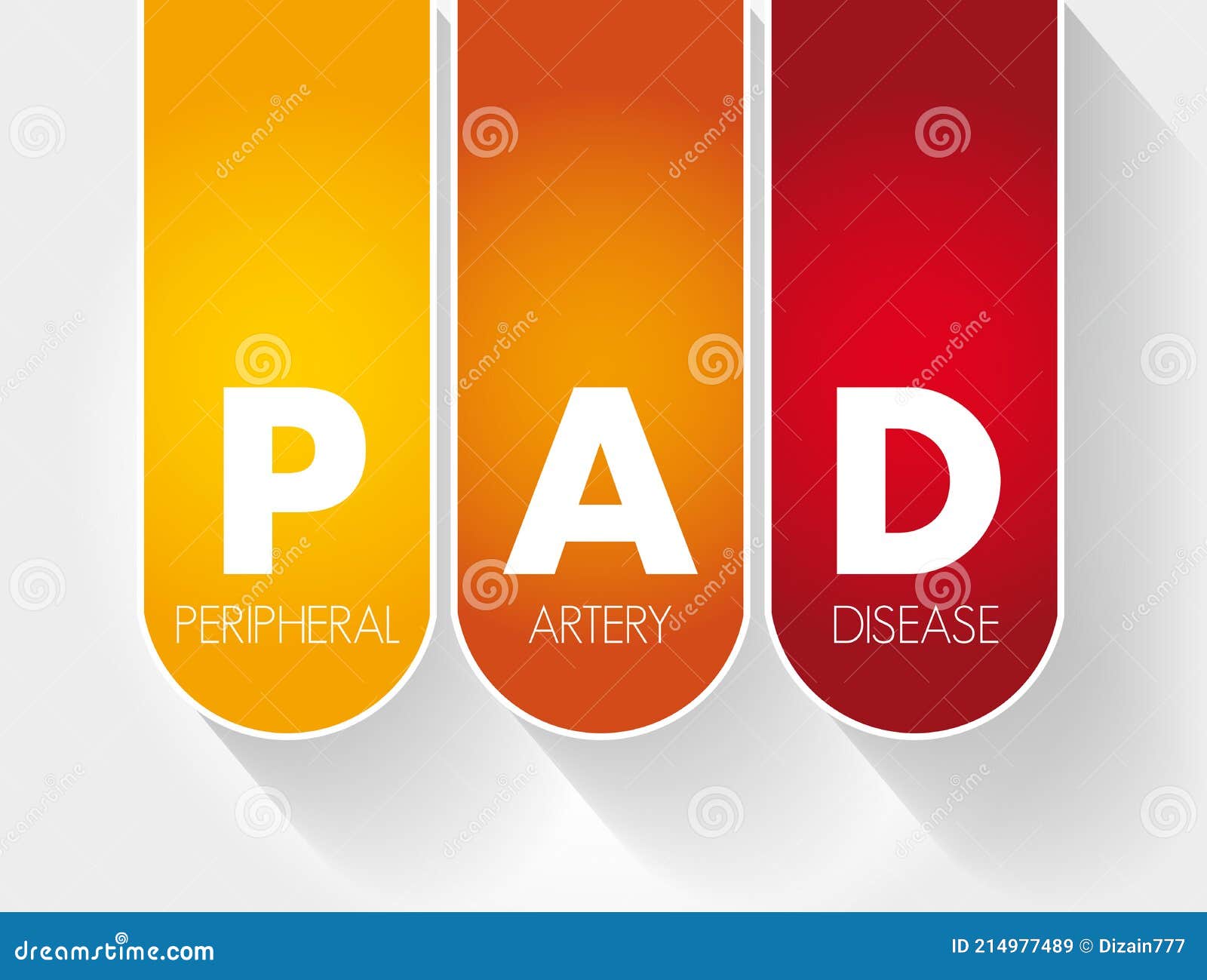 PAD - Peripheral Artery Disease Acronym, Health Concept Background ...
