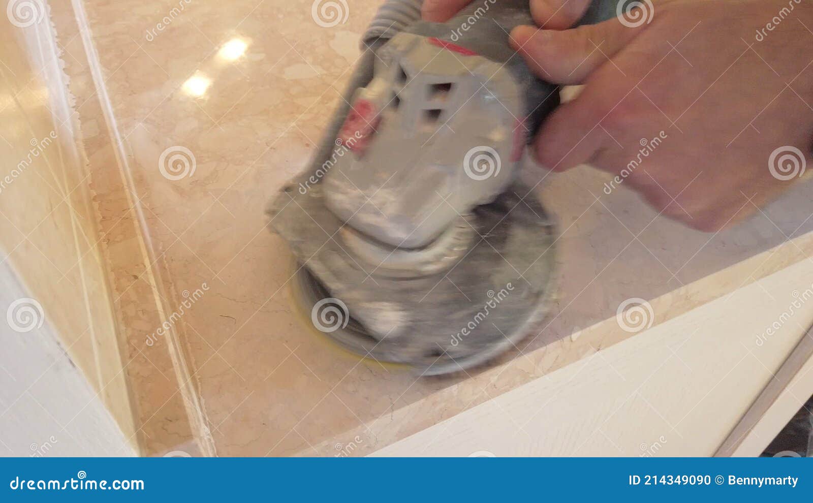 Pad Sander Tool Sanding a Kitchen Top Stock Footage - Video of ...