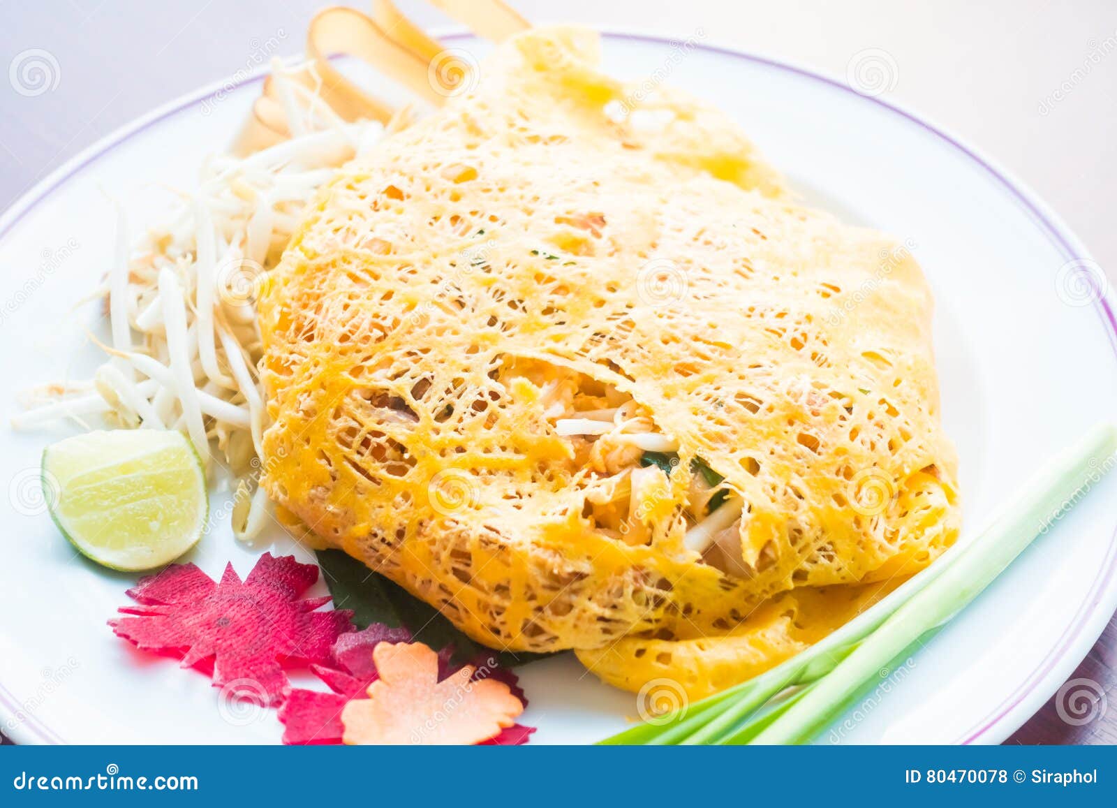 Pad thai noodles stock photo. Image of chicken, cuisine - 80470078