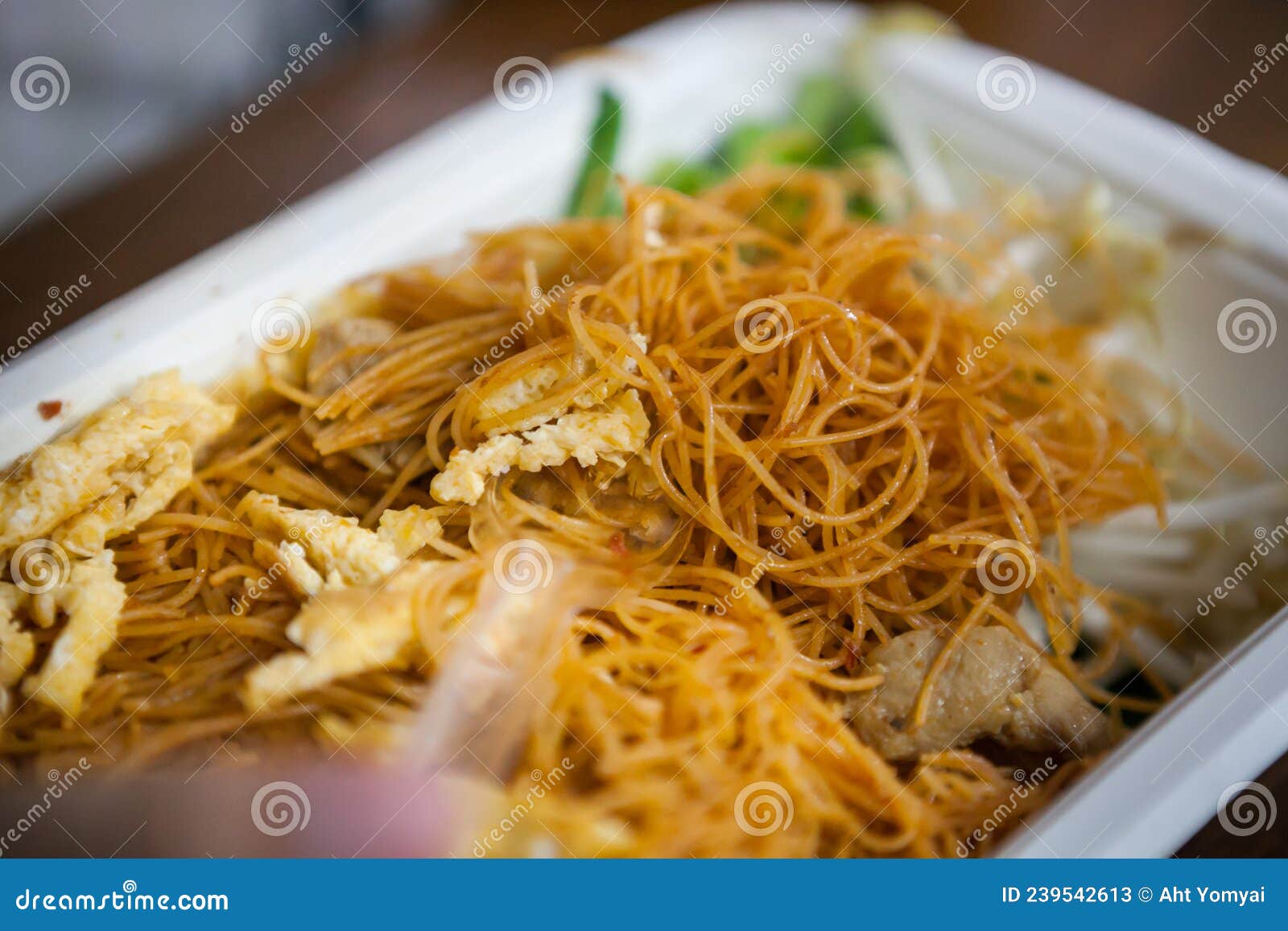 Pad Thai, Stir-fried Rice Noodles in Package Box Stock Image - Image of ...