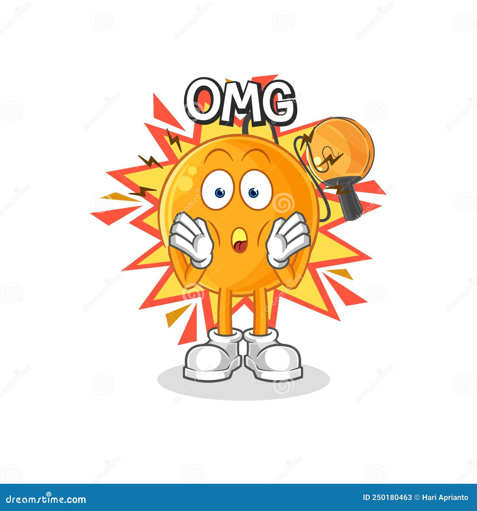 Paddle Ball Oh My God Vector. Cartoon Character Stock Vector ...