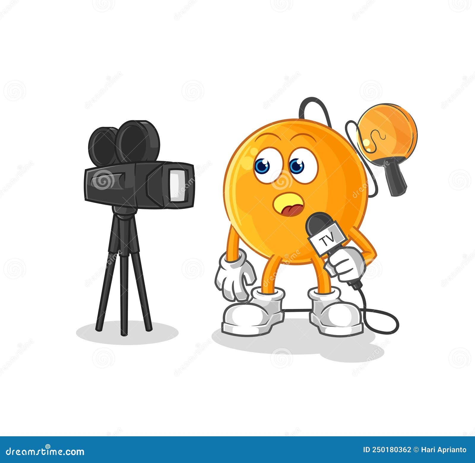 Paddle Ball Tv Reporter Cartoon. Cartoon Mascot Vector Stock Vector ...
