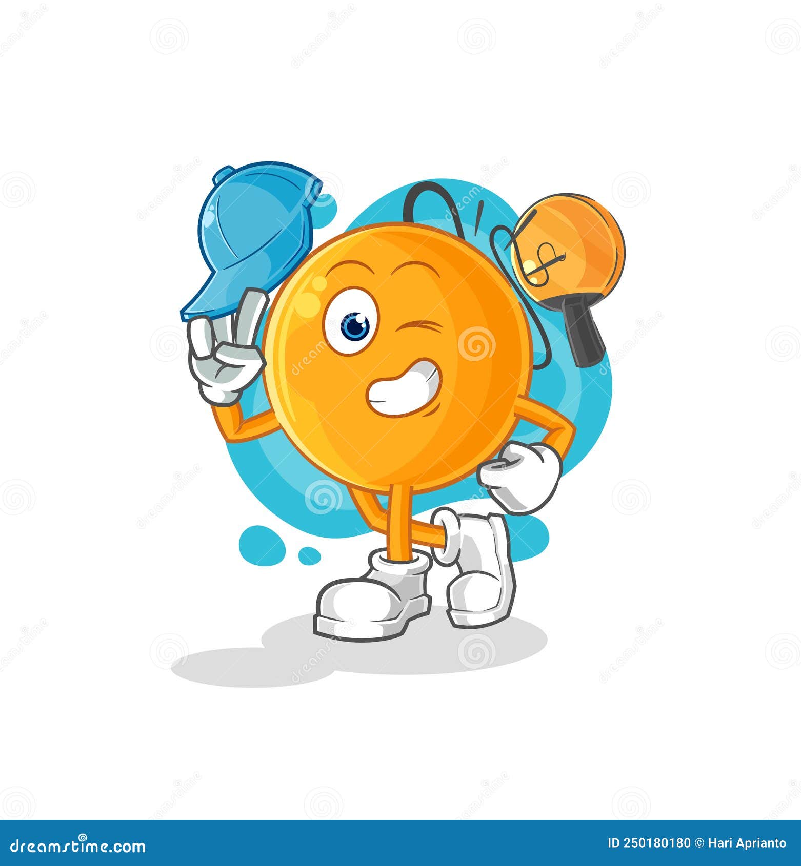 Paddle Ball Young Boy Character Cartoon Stock Vector - Illustration of ...