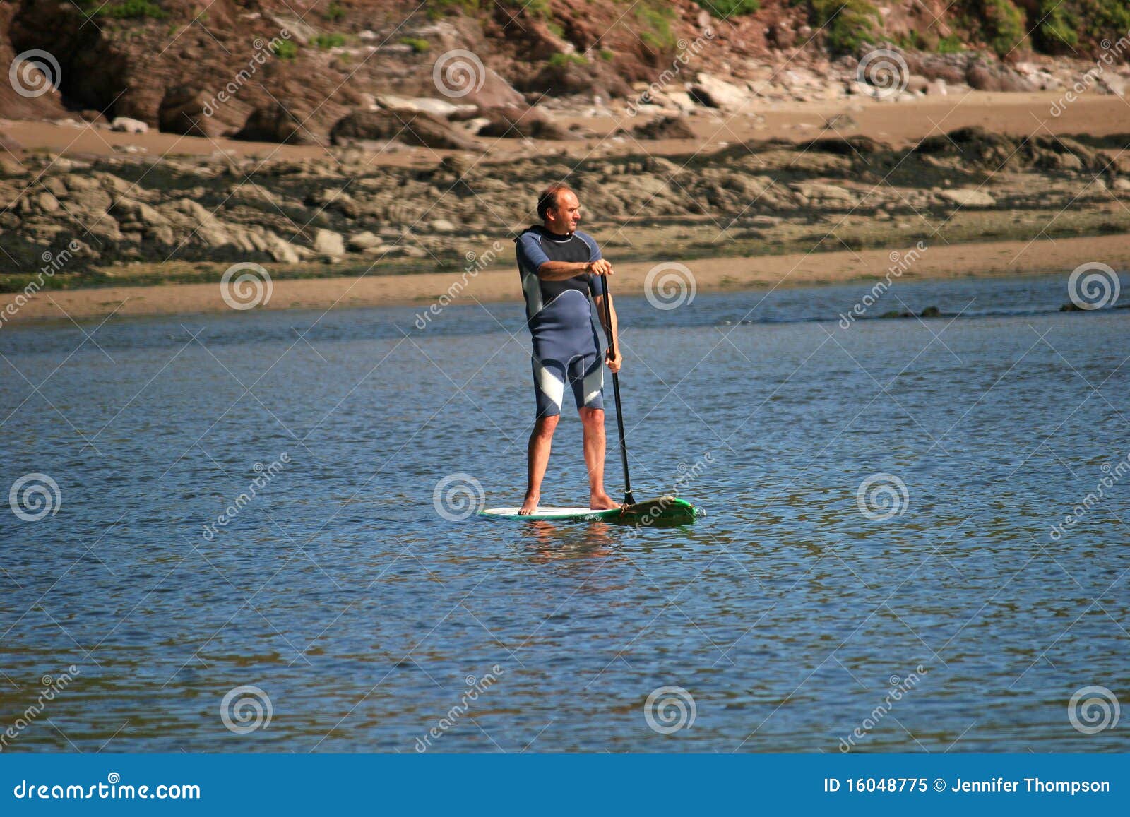 Paddle boarder stock image. Image of beach, paddle, wave - 16048775