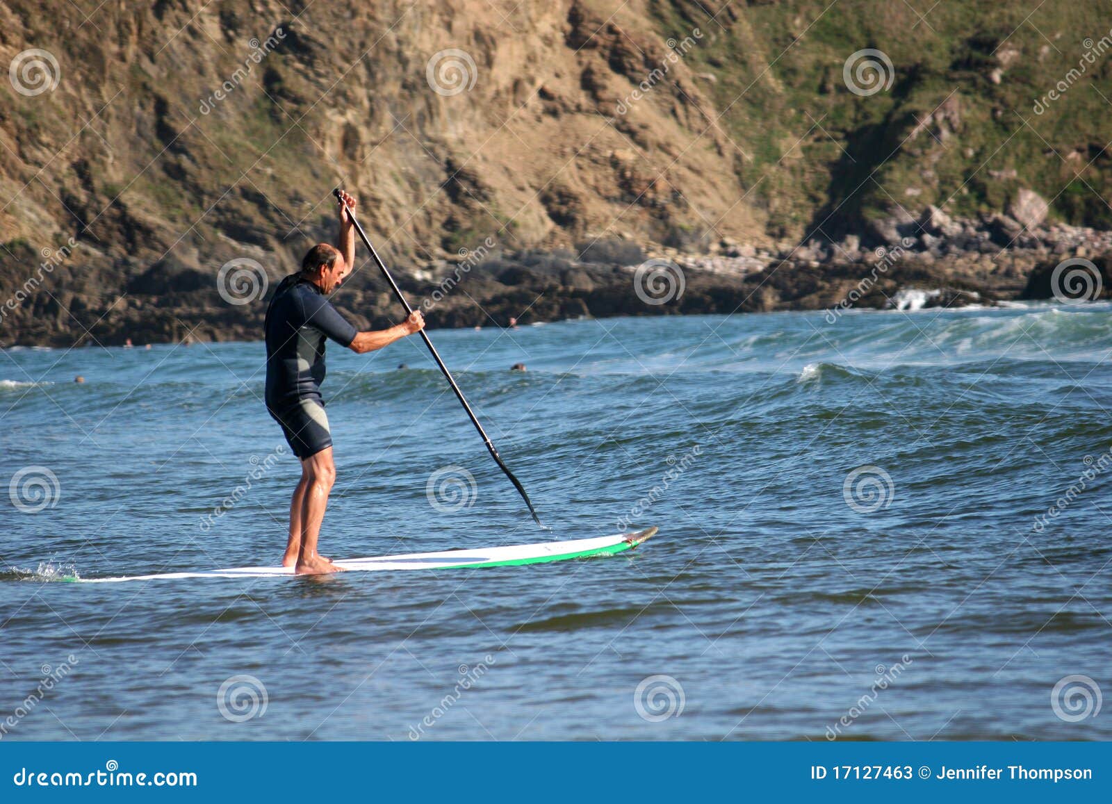 Paddle boarder stock image. Image of surf, devon, surfer - 17127463