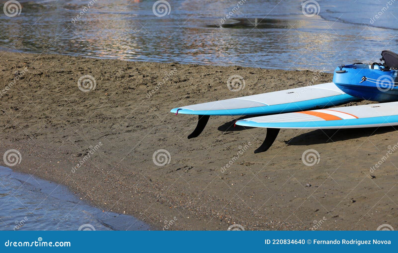 Paddle Boards, on the Beach on the Sand, at Sunset Stock Photo - Image ...
