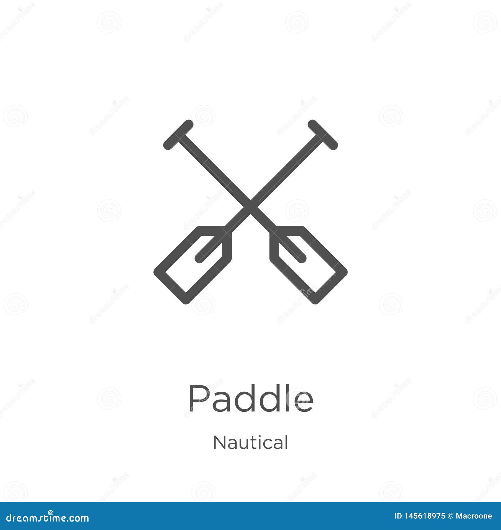 Paddle Icon Vector from Nautical Collection. Thin Line Paddle Outline ...