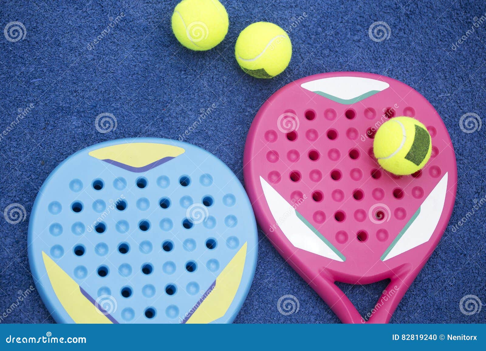 Paddle Objects on Blue Turf. Stock Photo - Image of competition, squash ...