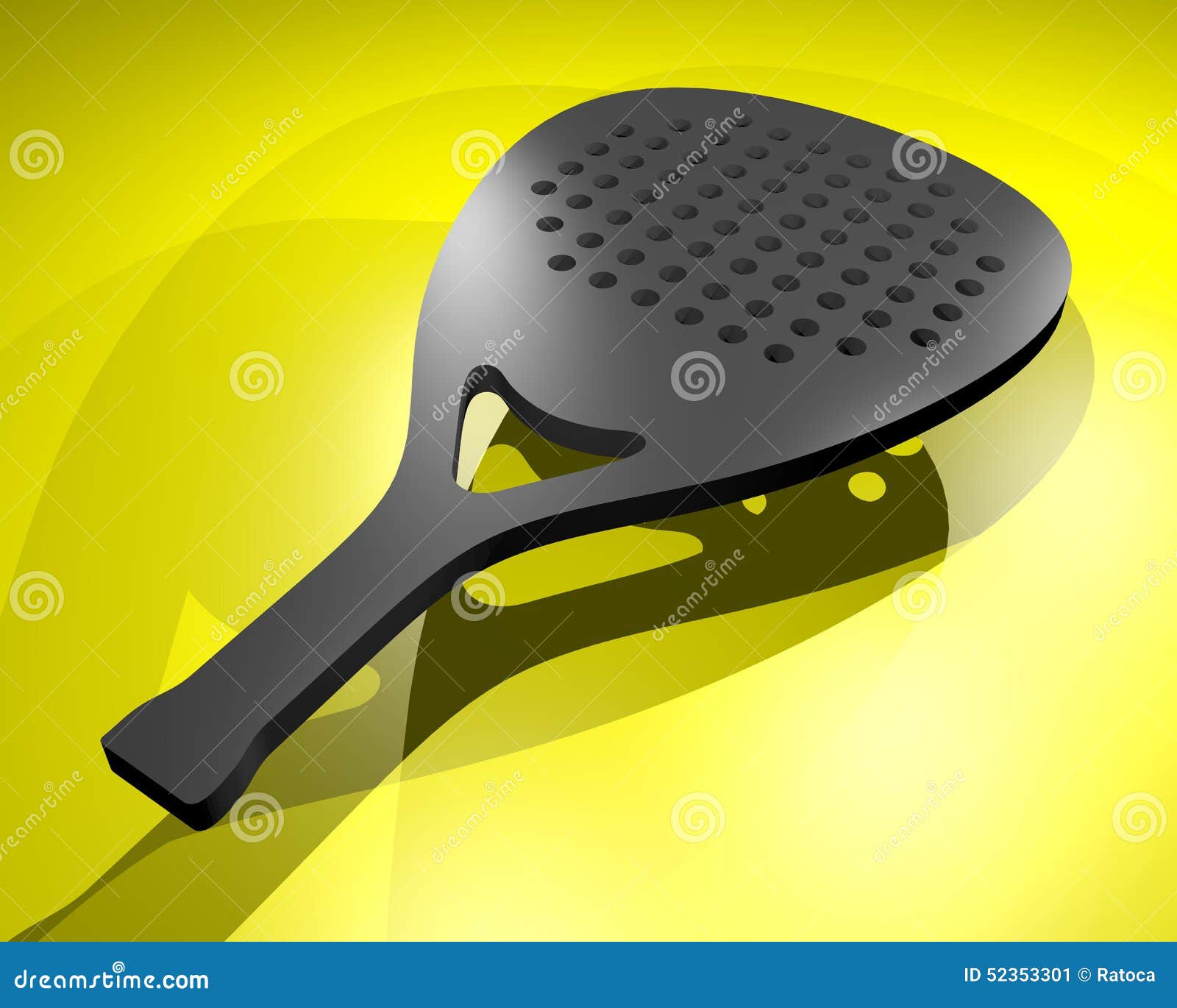 Paddle racket stock illustration. Illustration of render - 52353301