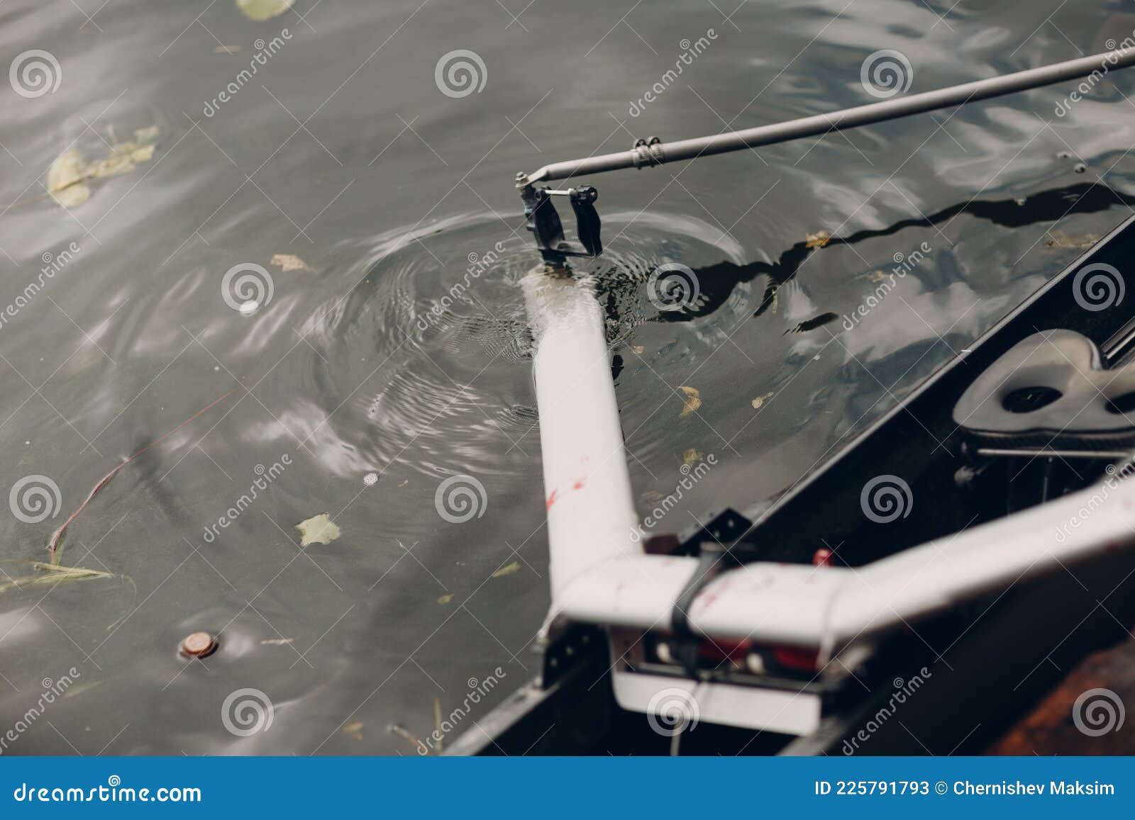 Paddle Rowlock of Rowing Boat at Water Surface. Stock Image - Image of ...