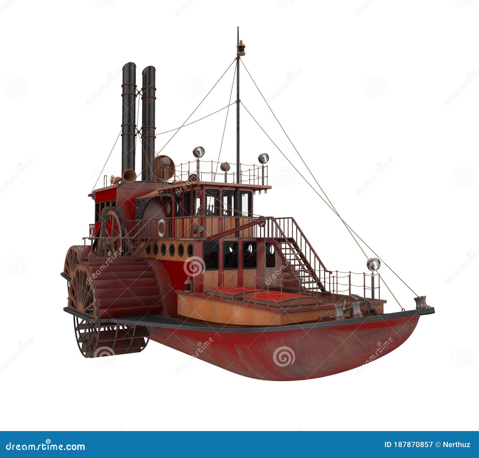 Paddle Steamer Drawings Vector Illustration | CartoonDealer.com #237140946
