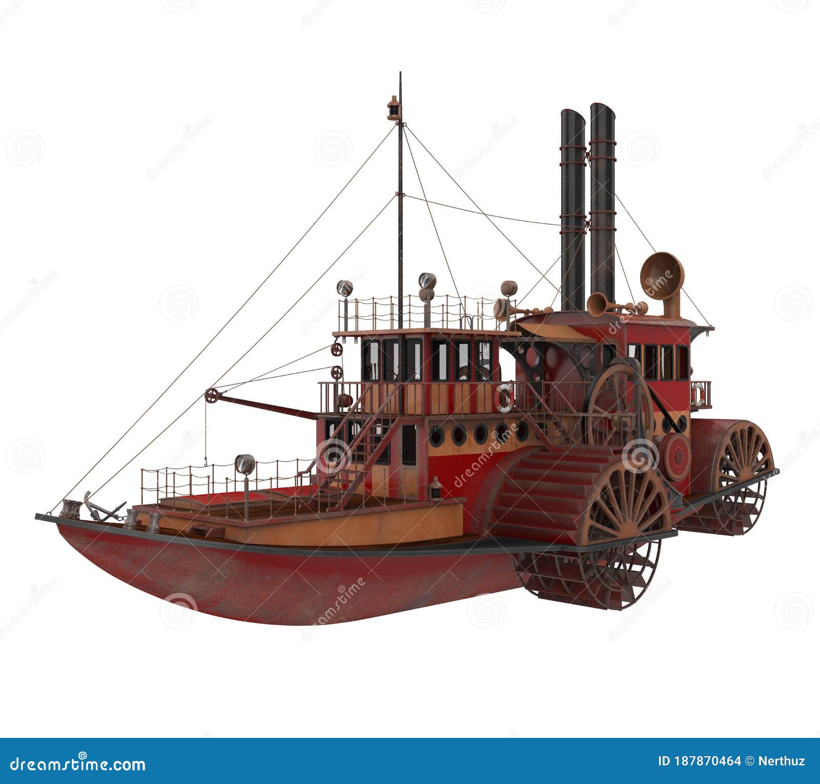 Paddle Steamer Drawings Vector Illustration | CartoonDealer.com #237140946