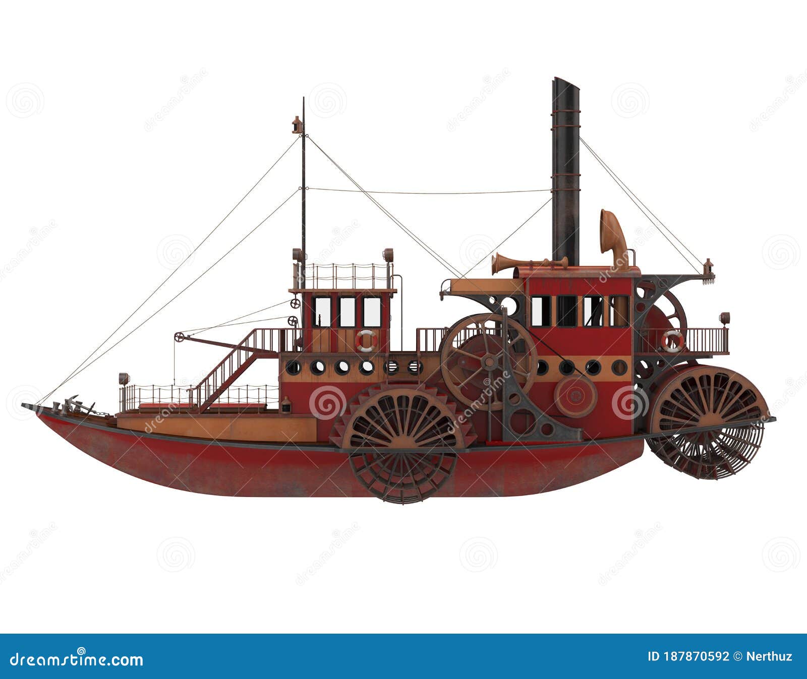Paddle Steamer Drawings Vector Illustration | CartoonDealer.com #237140946