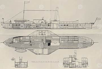 Paddle steamer plan stock image. Image of steamship, plan - 6039163