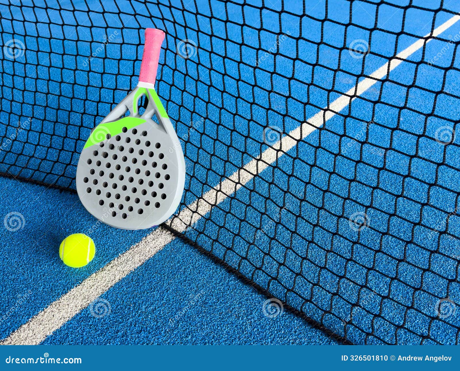 Paddle Tennis Objects on Artificial Turf Ready for Tournament Stock ...