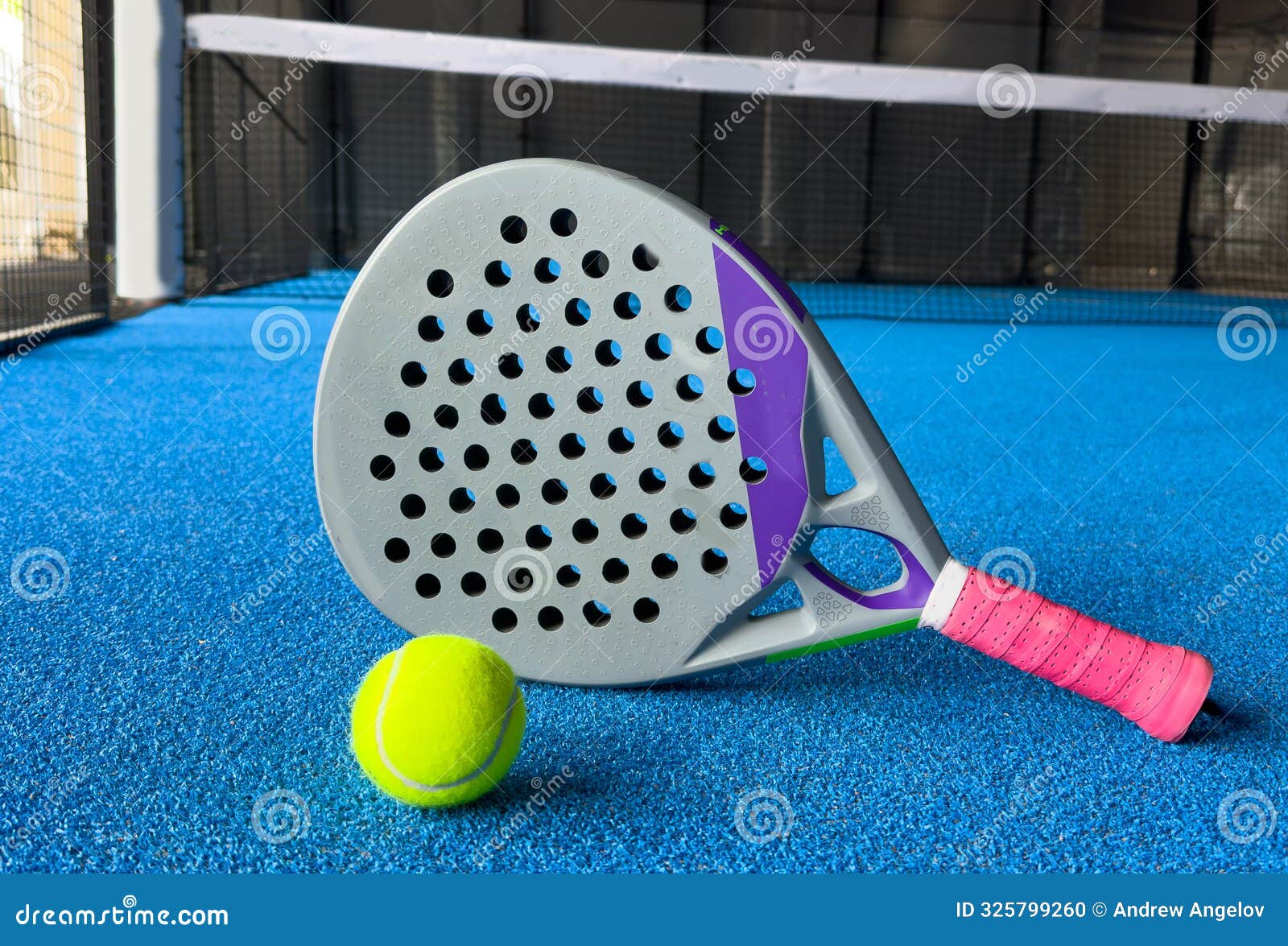 Paddle Tennis Objects on Artificial Turf Ready for Tournament Stock ...