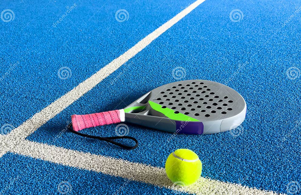 Paddle Tennis Objects on Artificial Turf Ready for Tournament Stock ...