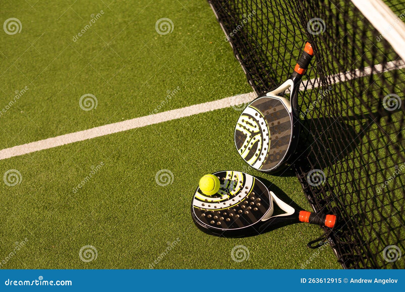 Paddle Tennis Objects and Court. Stock Image - Image of outdoor, racket ...