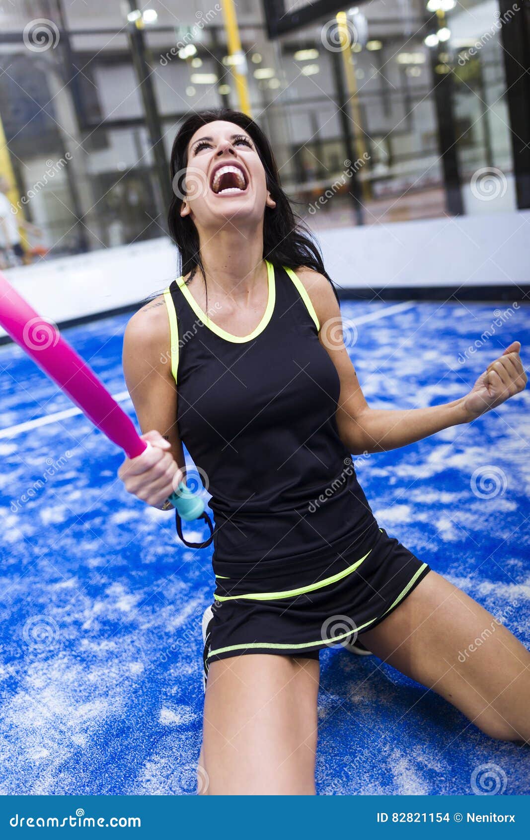 Paddle Tennis Player Celebrating a Win. Stock Photo - Image of ...