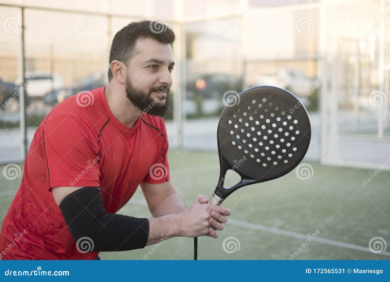 Paddle Tennis Player in Court Training Game Stock Image - Image of ...