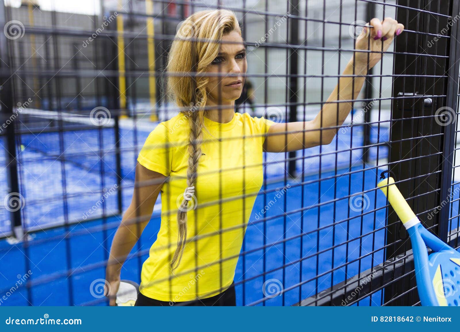 Paddle Tennis Player Preparing for Match. Stock Photo - Image of beauty ...