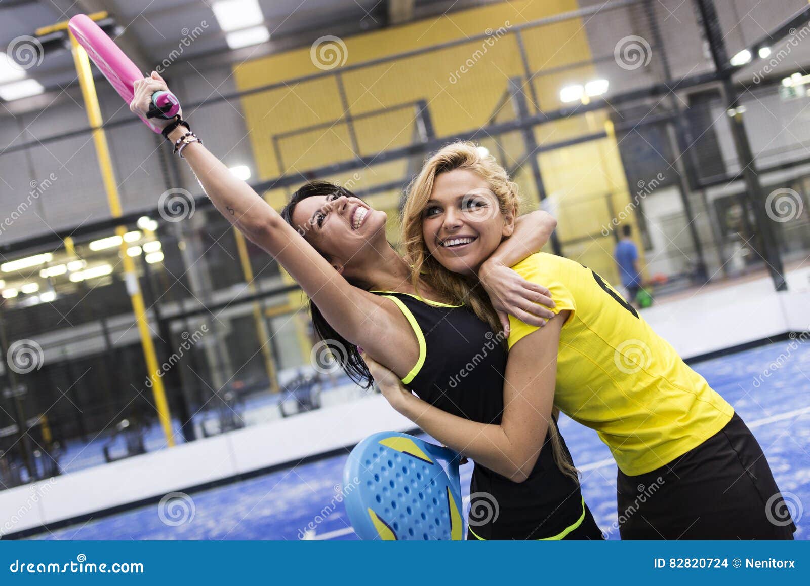 Paddle Tennis Team Celebrating a Win. Stock Photo - Image of leisure ...