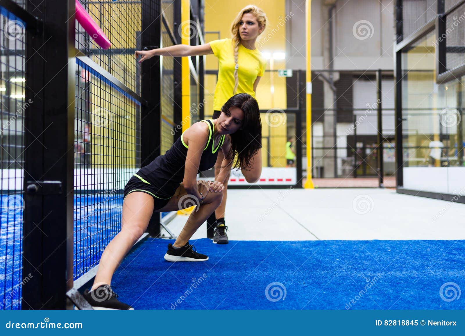 Paddle Tennis Team Preparing for Match. Stock Image - Image of sport ...