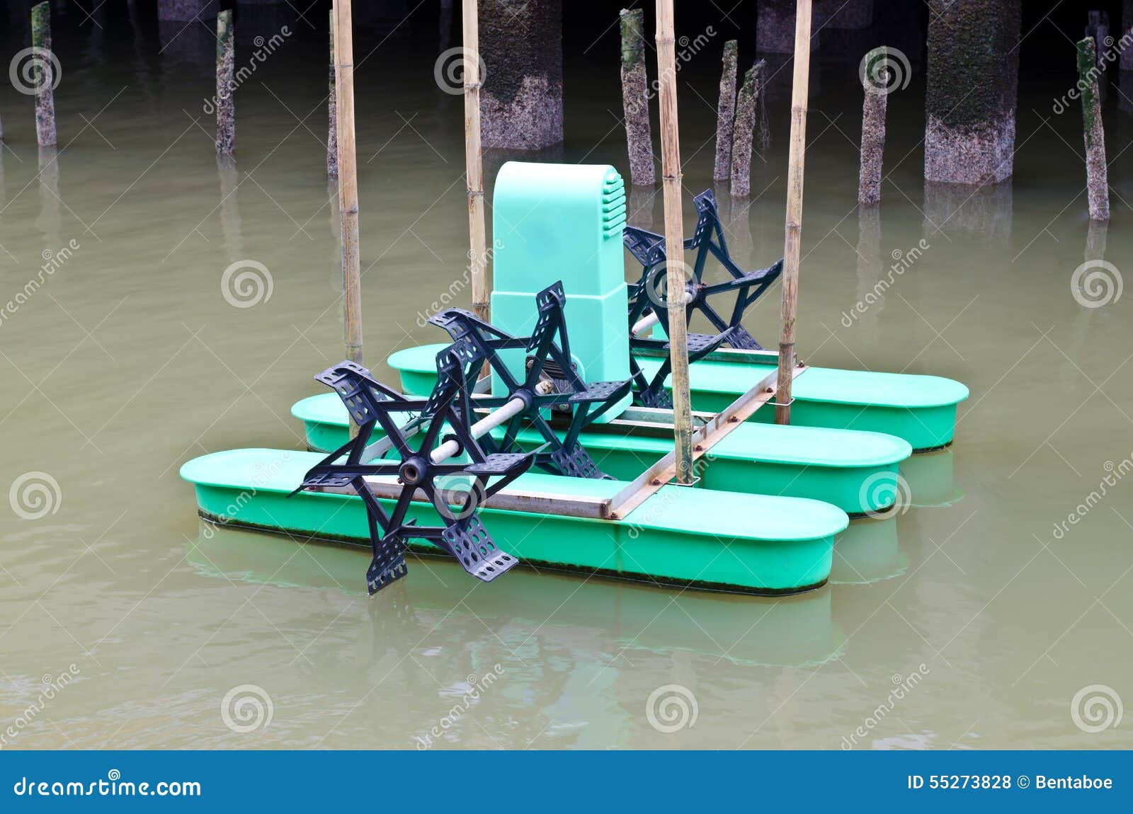 Paddle Wheel Aerator Stock Photo - Image: 55273828