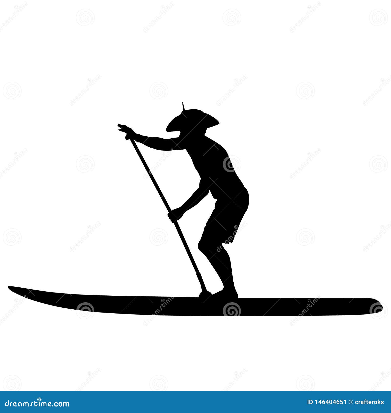 Paddleboarding Vector Eps Illustration By Crafteroks | CartoonDealer ...