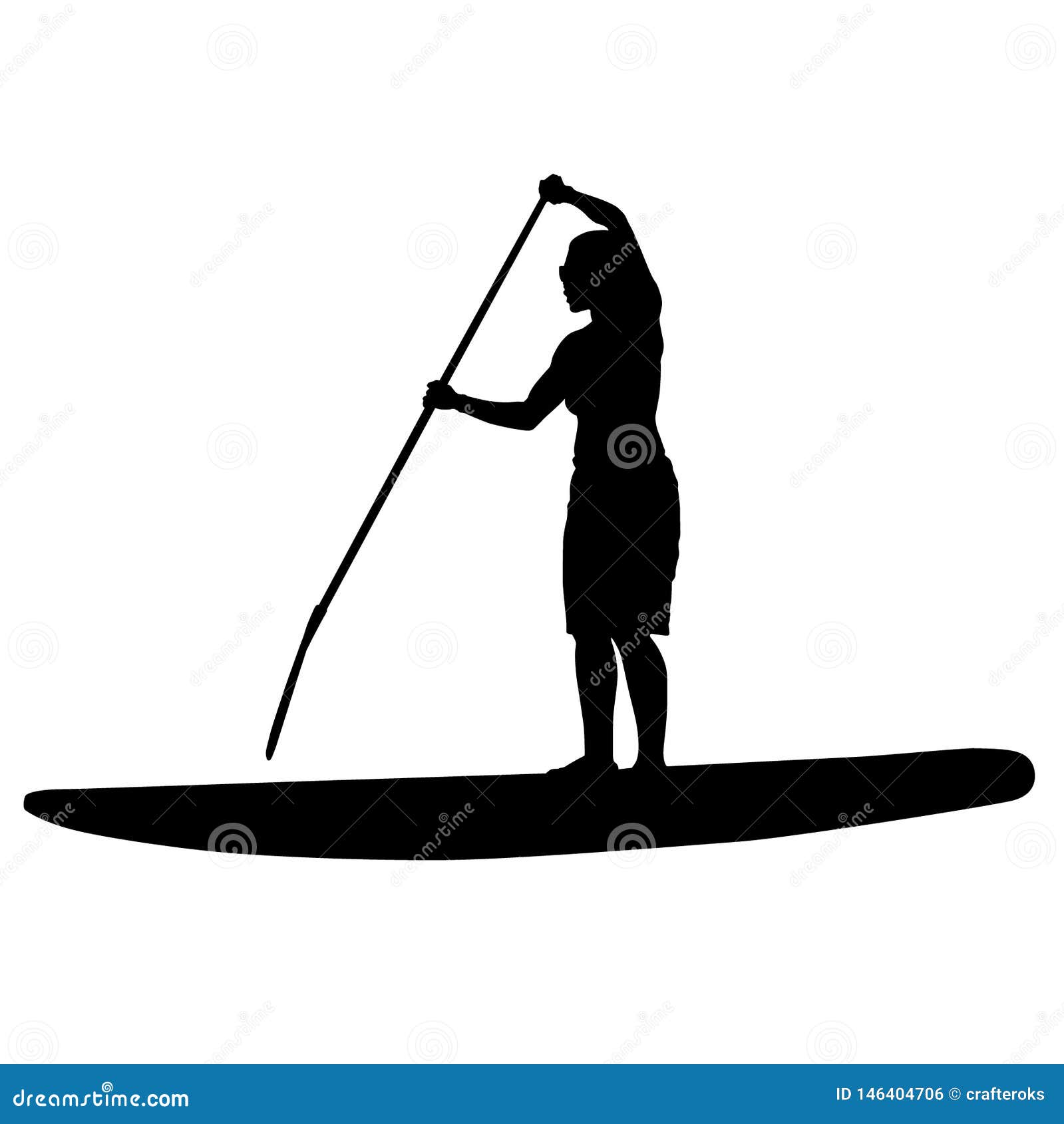 Paddleboarding Vector Eps Illustration By Crafteroks | CartoonDealer ...