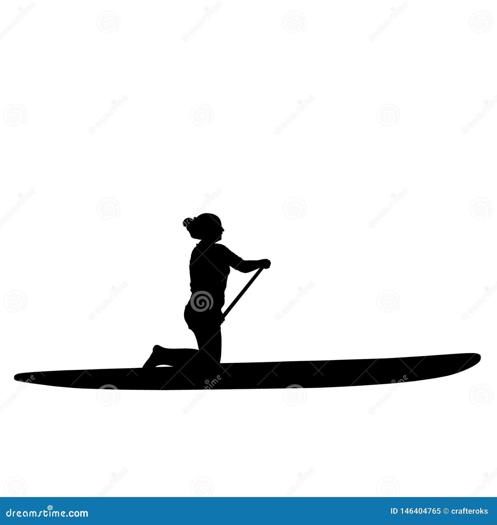 Paddleboarding Vector Eps Illustration By Crafteroks | CartoonDealer ...