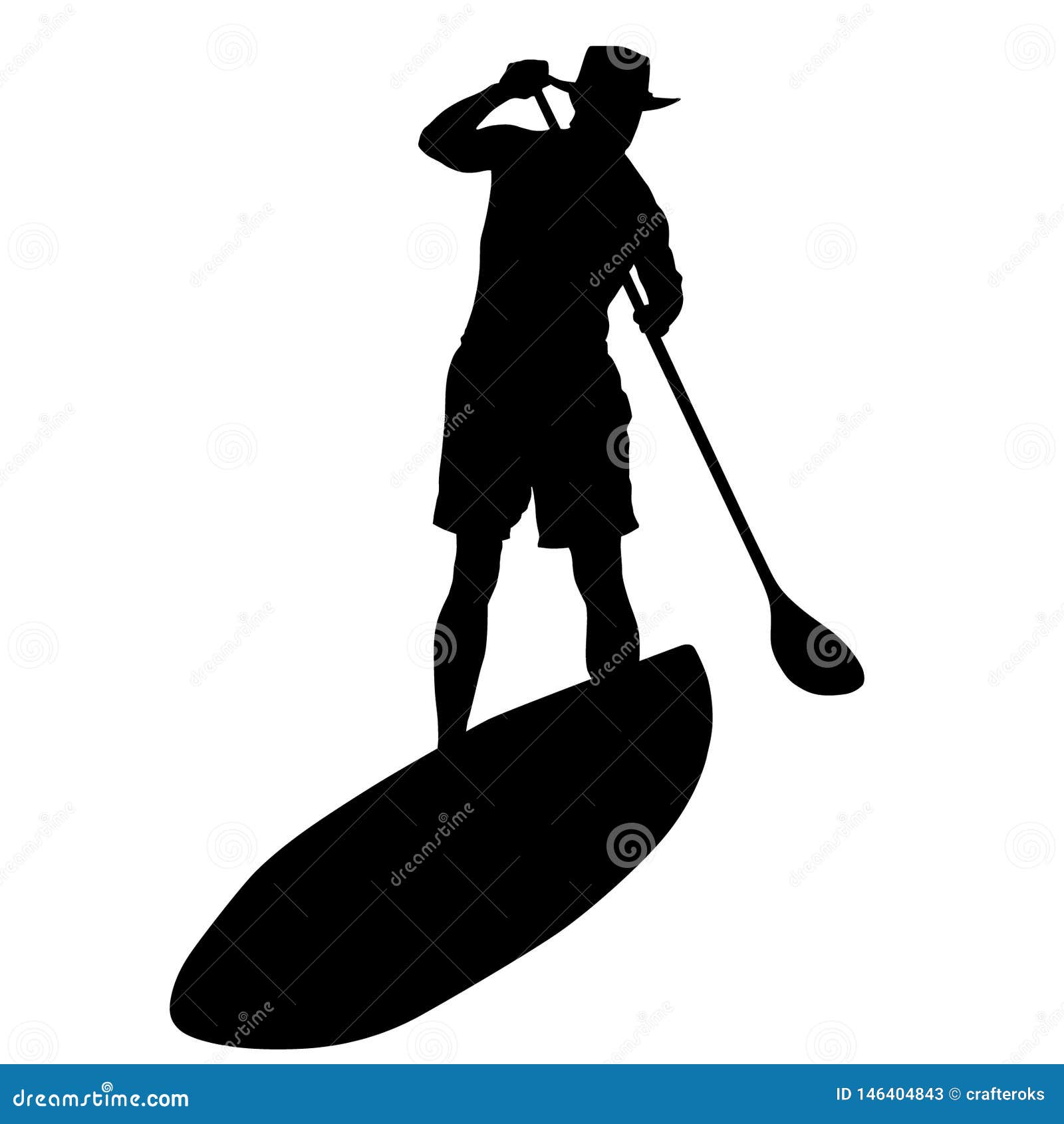 Paddleboarding Vector Eps Illustration By Crafteroks | CartoonDealer ...