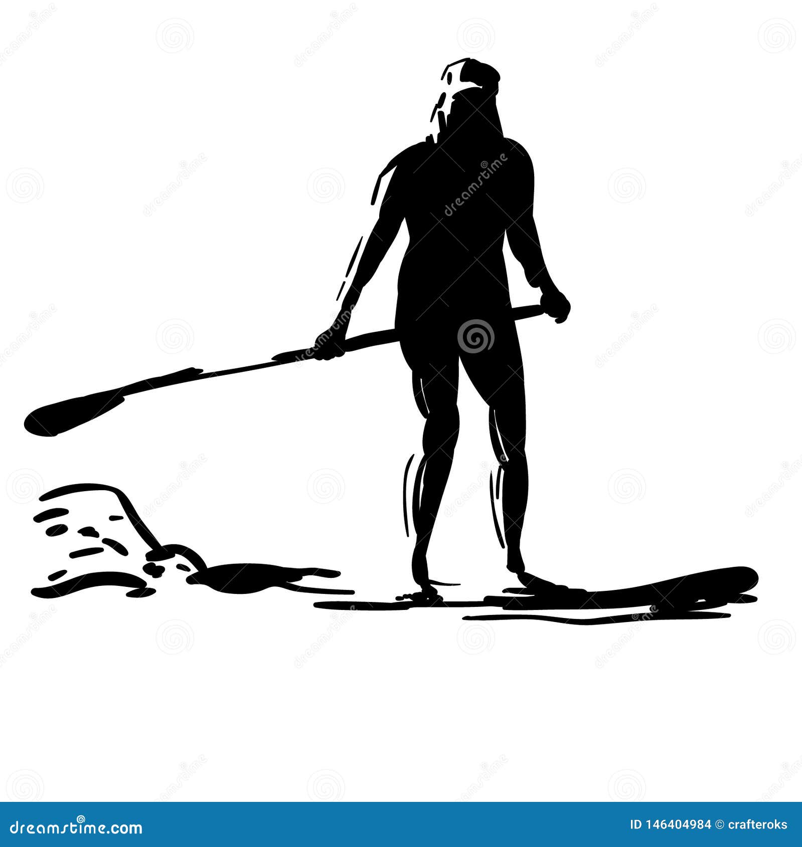 Paddleboarding Vector Eps Illustration By Crafteroks | CartoonDealer ...