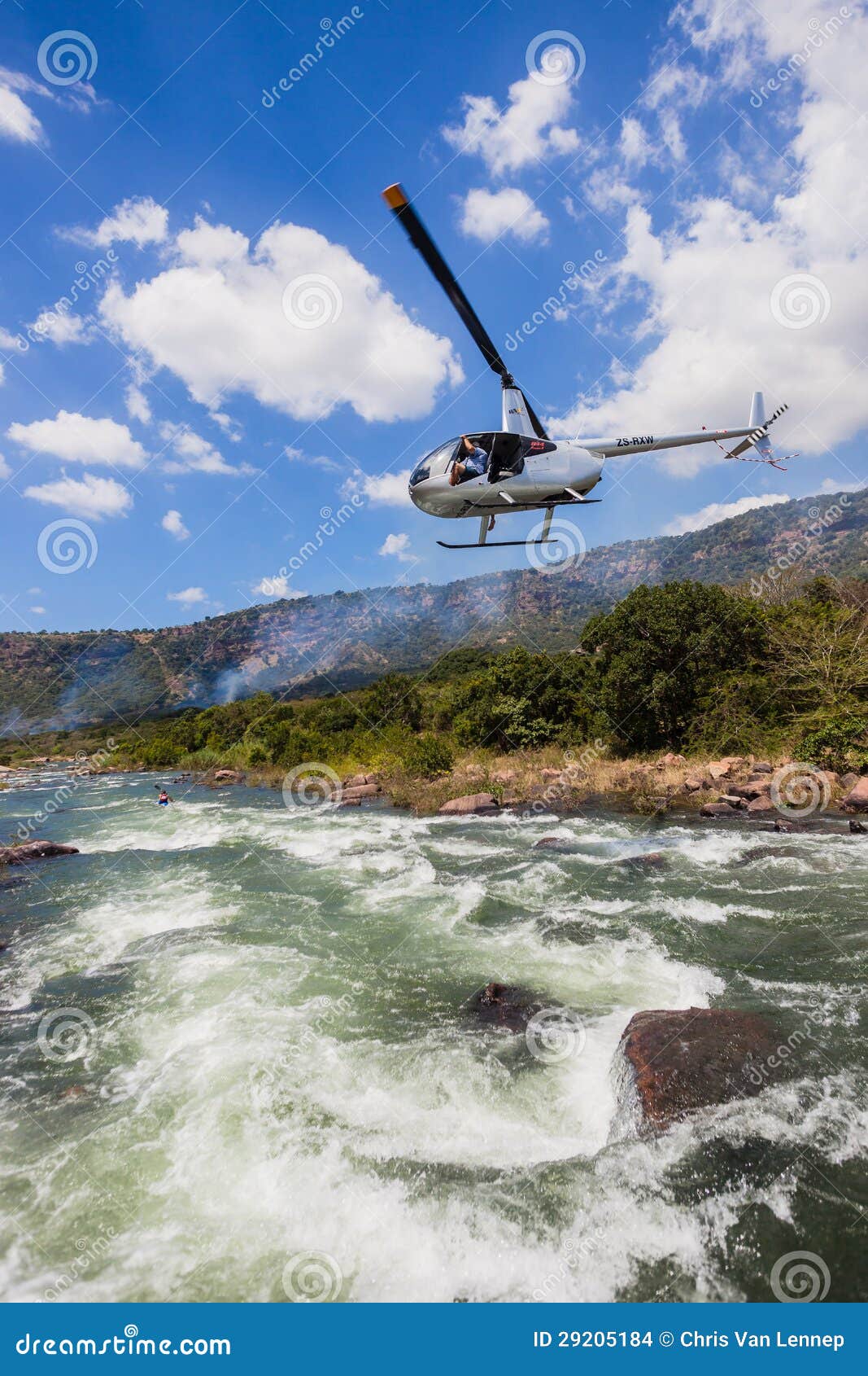 Paddler River Rapids Helicopter Editorial Stock Image - Image of action ...