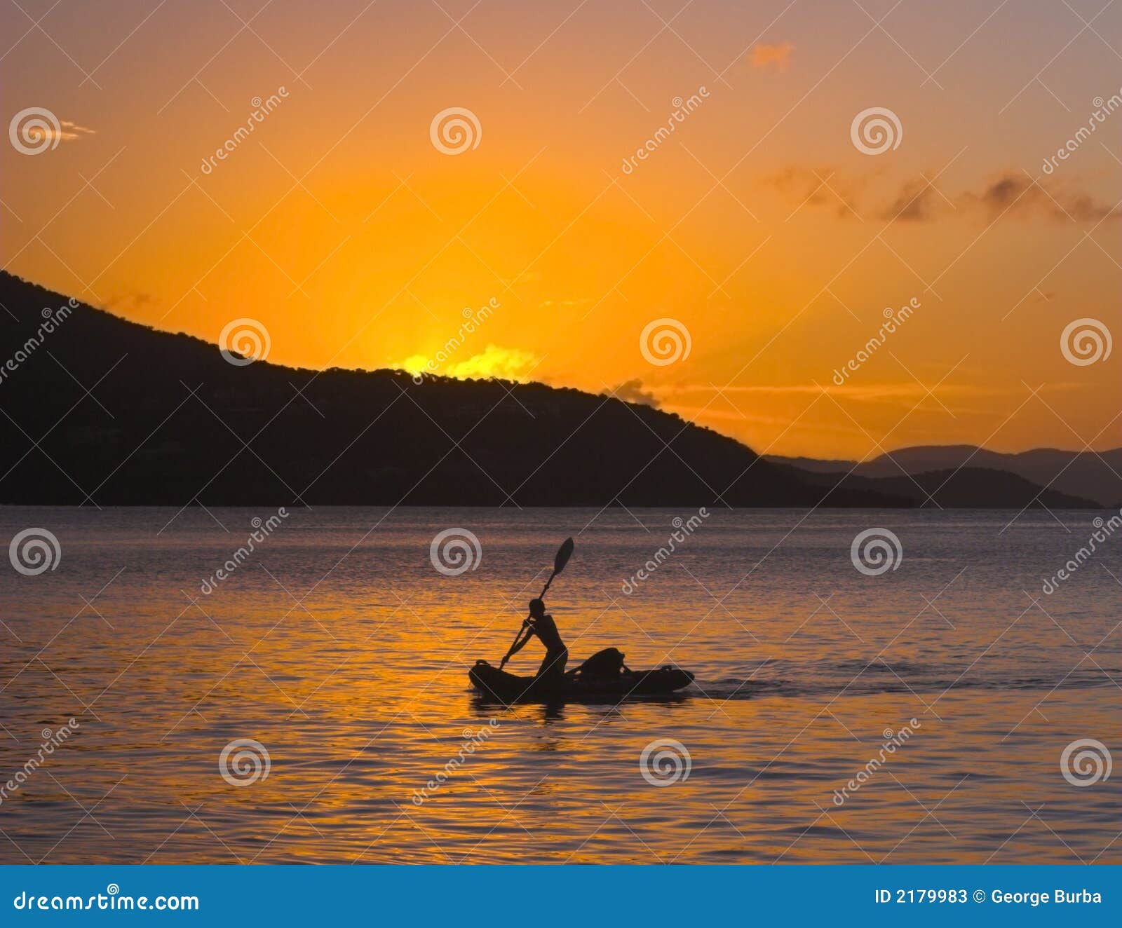 Paddler in Sunset stock image. Image of beach, evening - 2179983