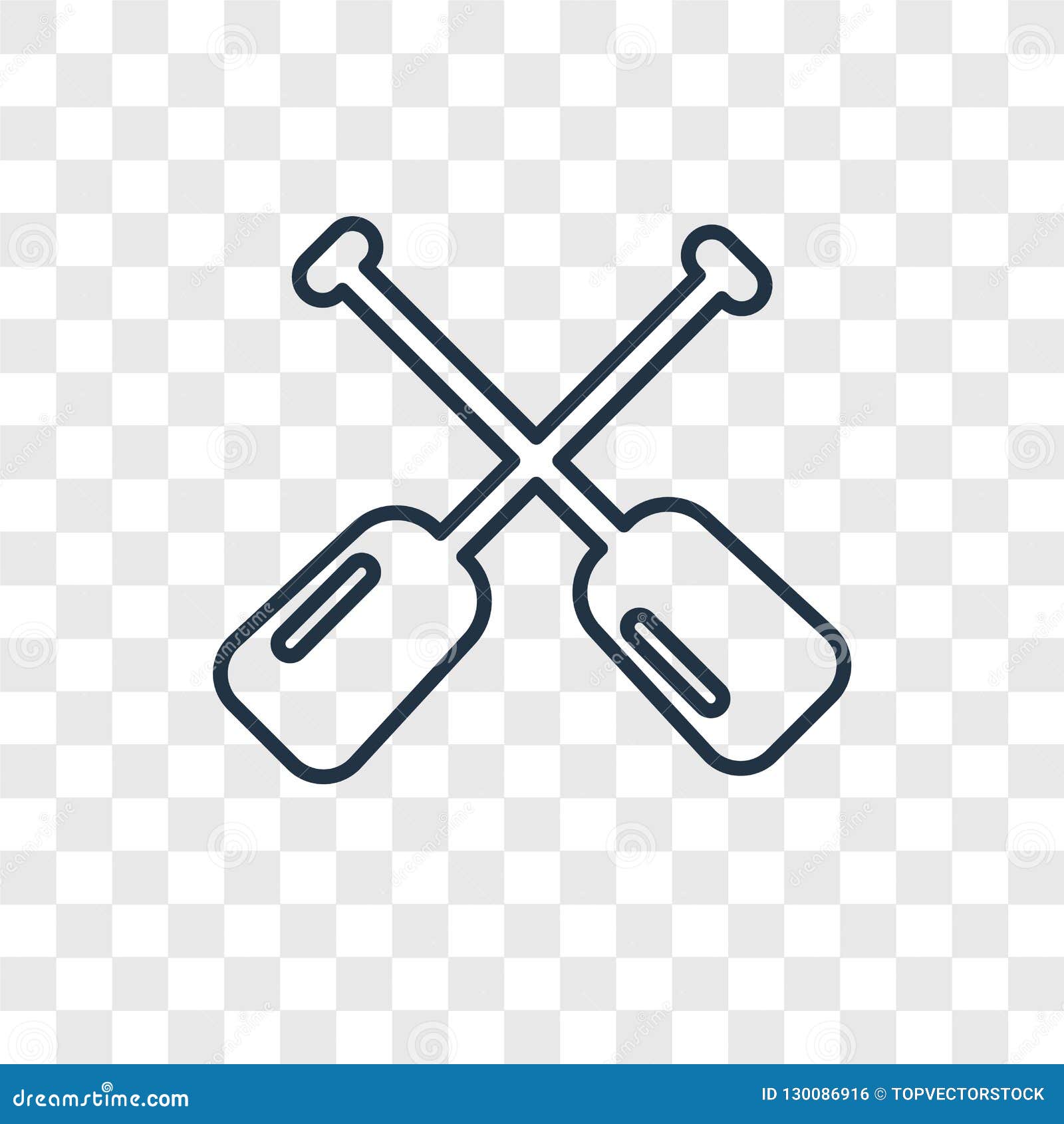 Paddles Concept Vector Linear Icon Isolated on Transparent Background ...