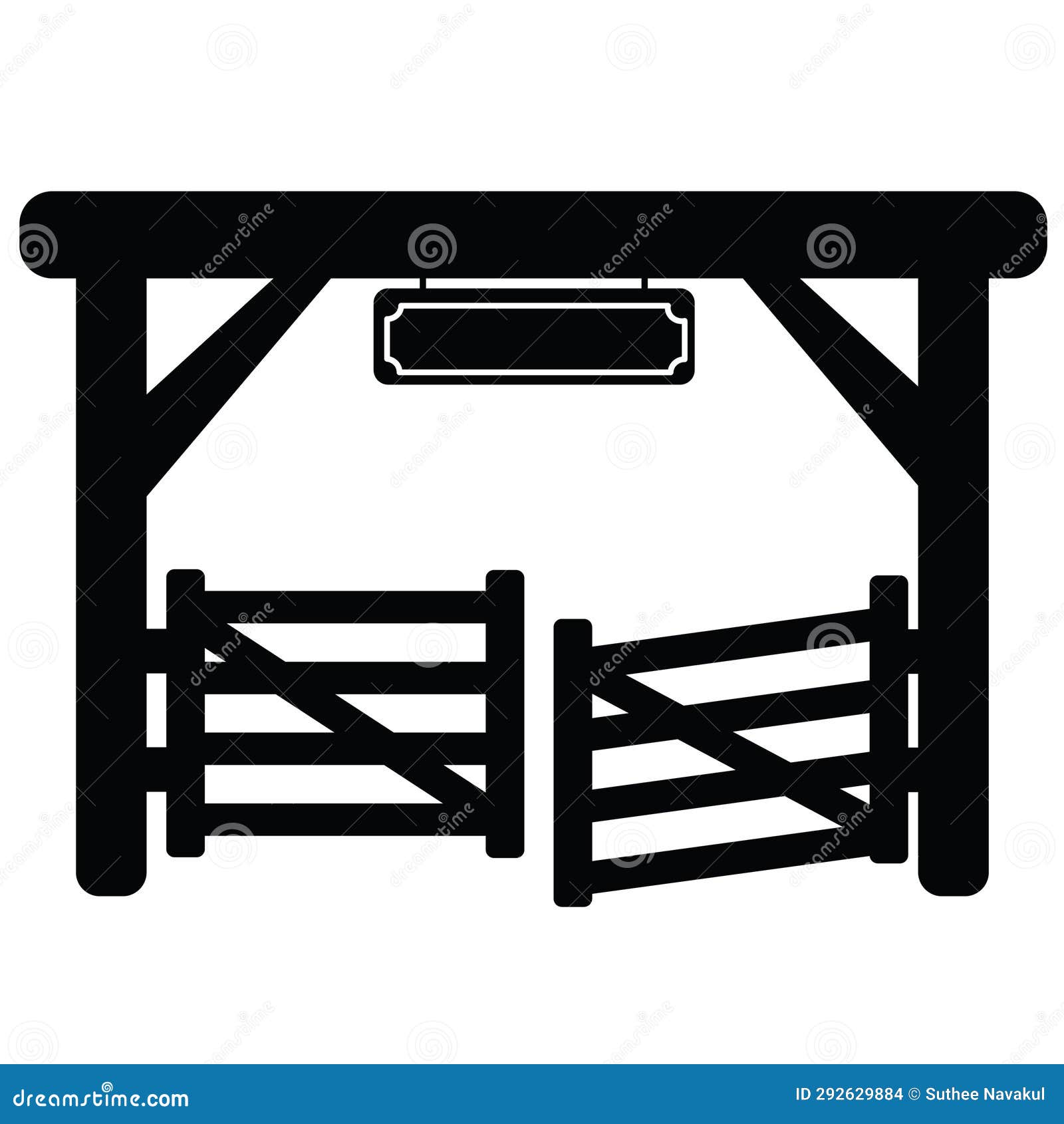 Paddock Gate Icon. Rodeo Symbol. Flat Style Stock Illustration ...