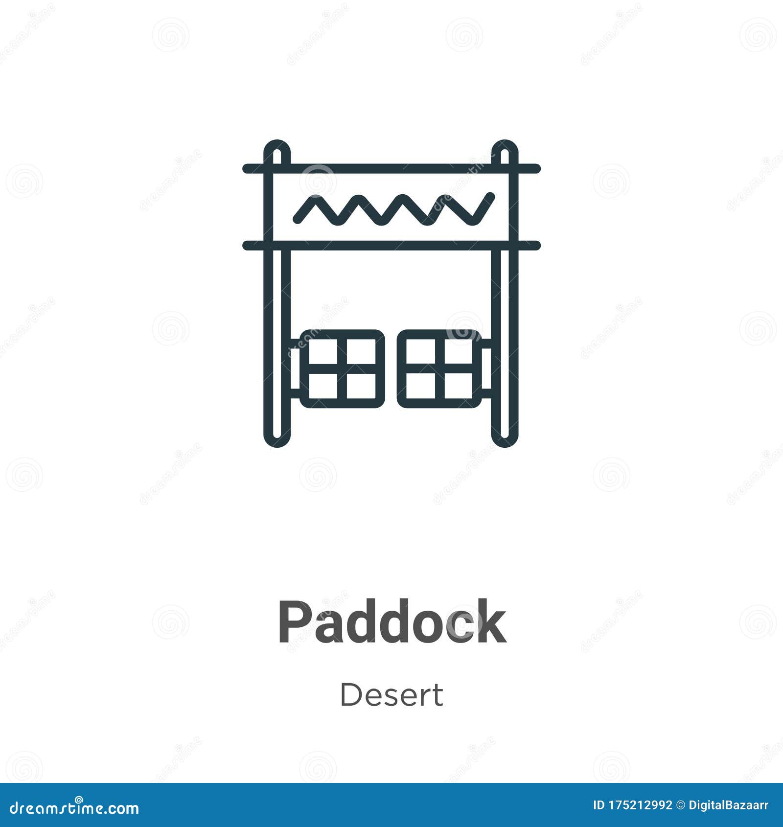 Paddock Outline Vector Icon. Thin Line Black Paddock Icon, Flat Vector ...