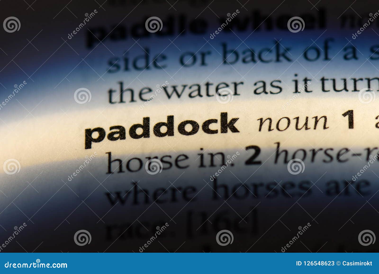 Paddock stock image. Image of definition, paper, book - 126548623
