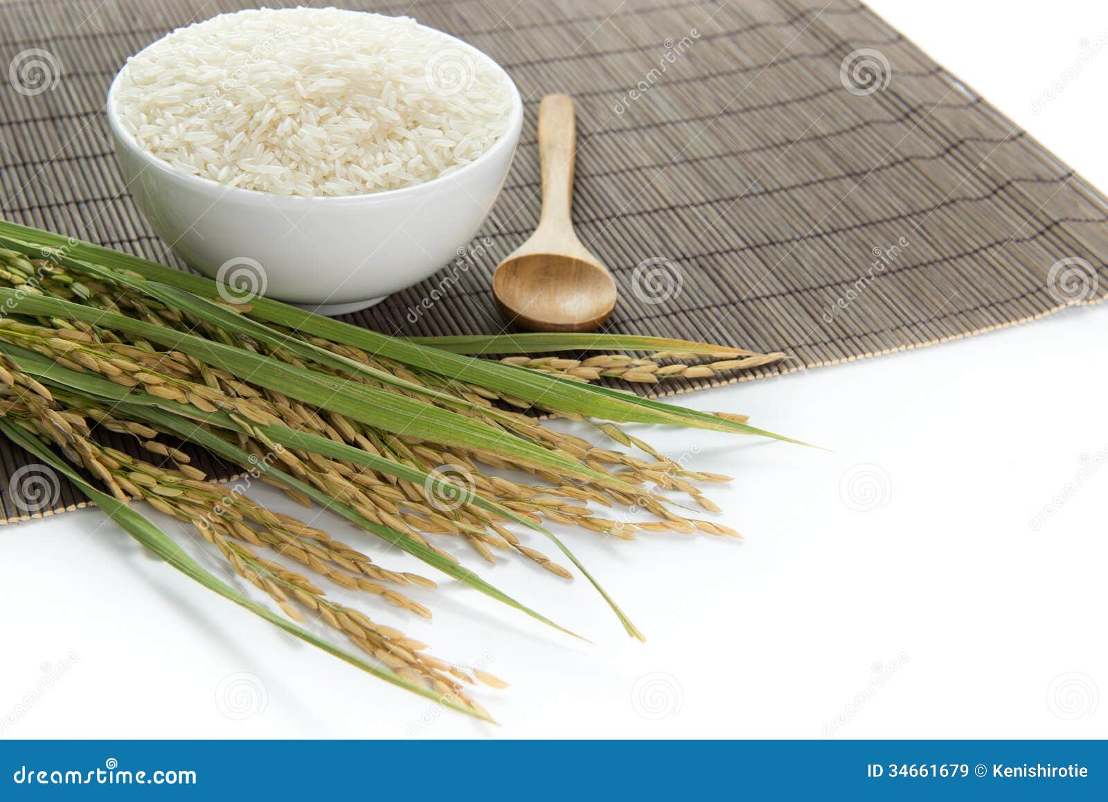 Paddy and rice grain stock image. Image of chinese, isolated - 34661679
