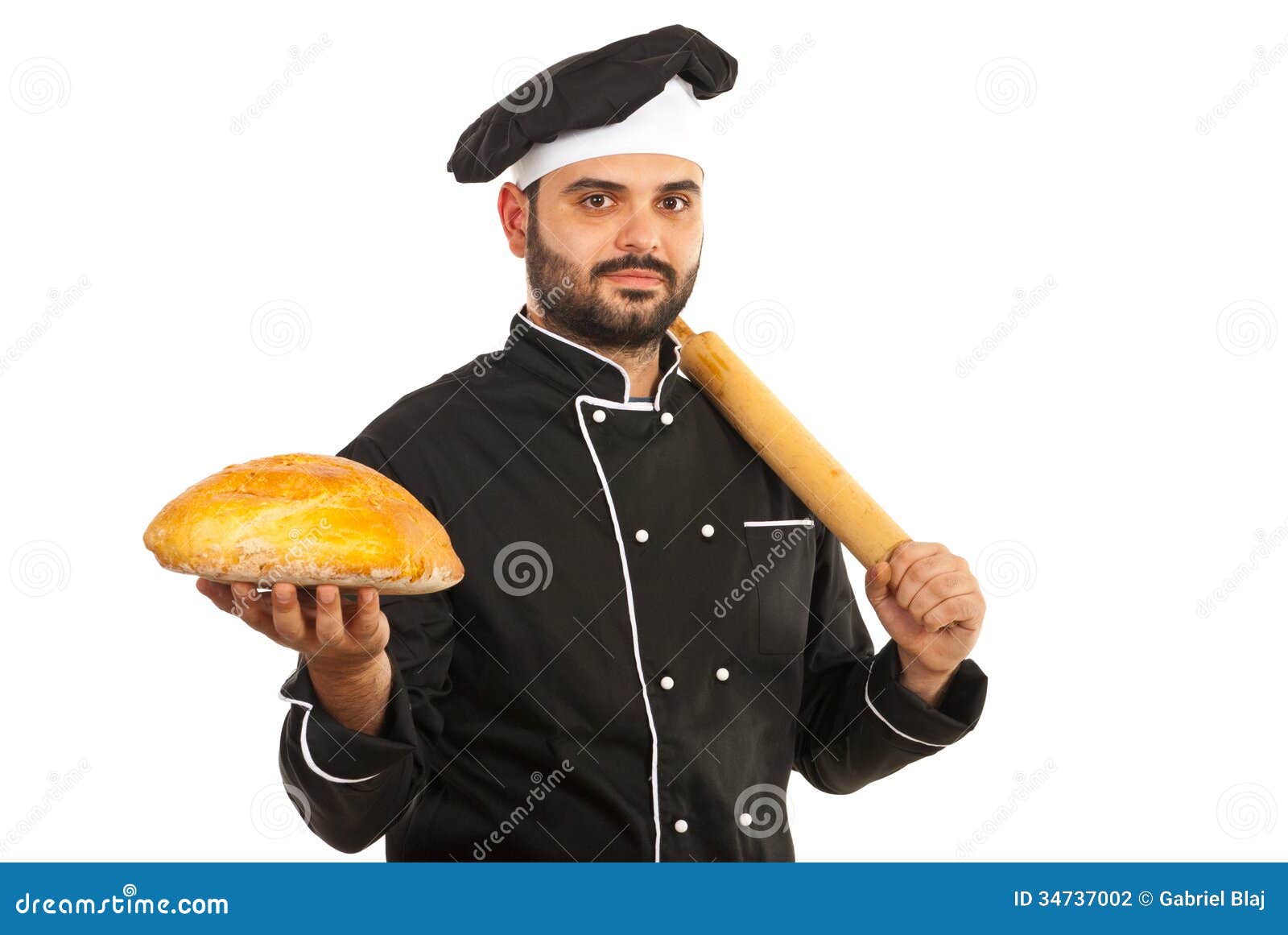 Padeiro que guarda o pão foto de stock. Imagem de delicioso - 34737002