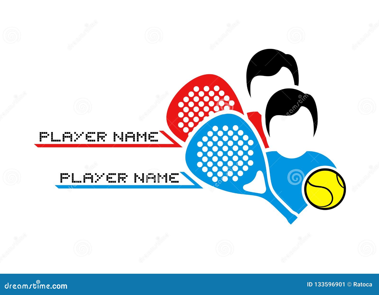 Padel match illustration stock vector. Illustration of symbol - 133596901
