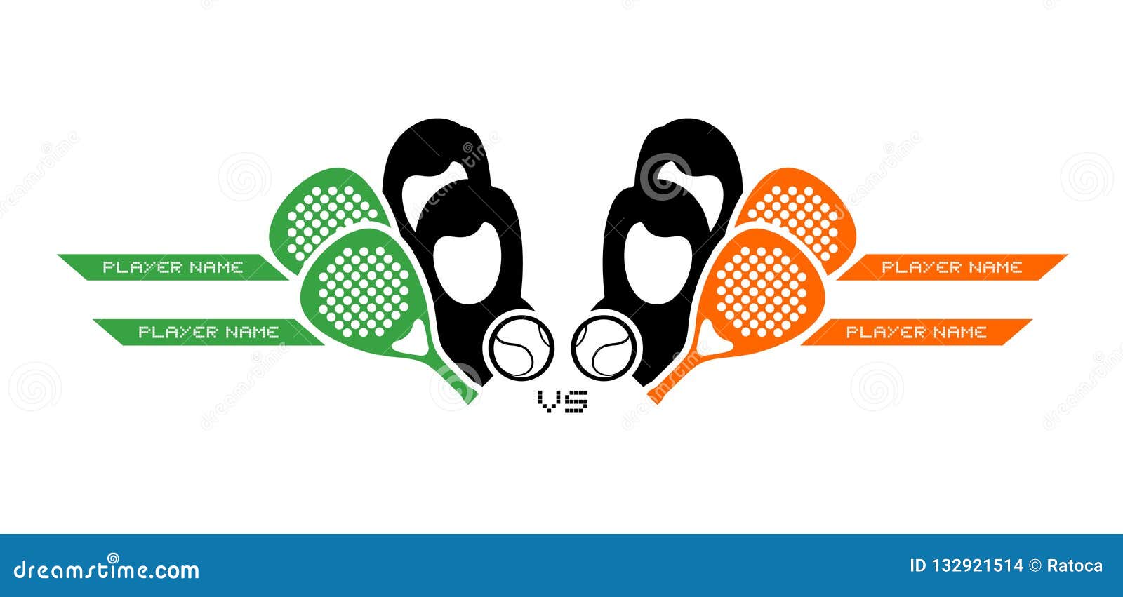 Padel match illustration stock vector. Illustration of play - 132921514