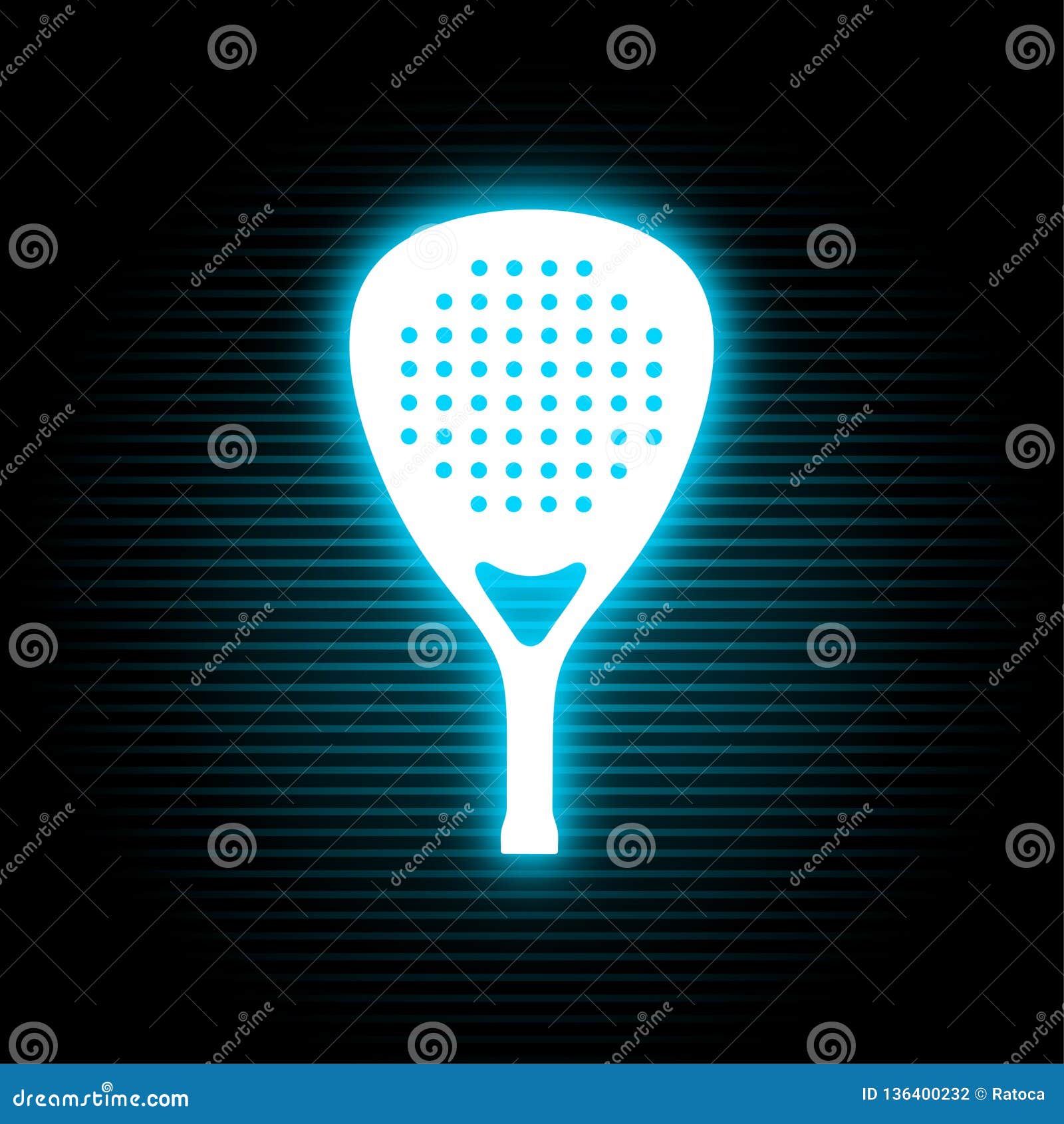 Padel neon sport symbol stock vector. Illustration of bright - 136400232