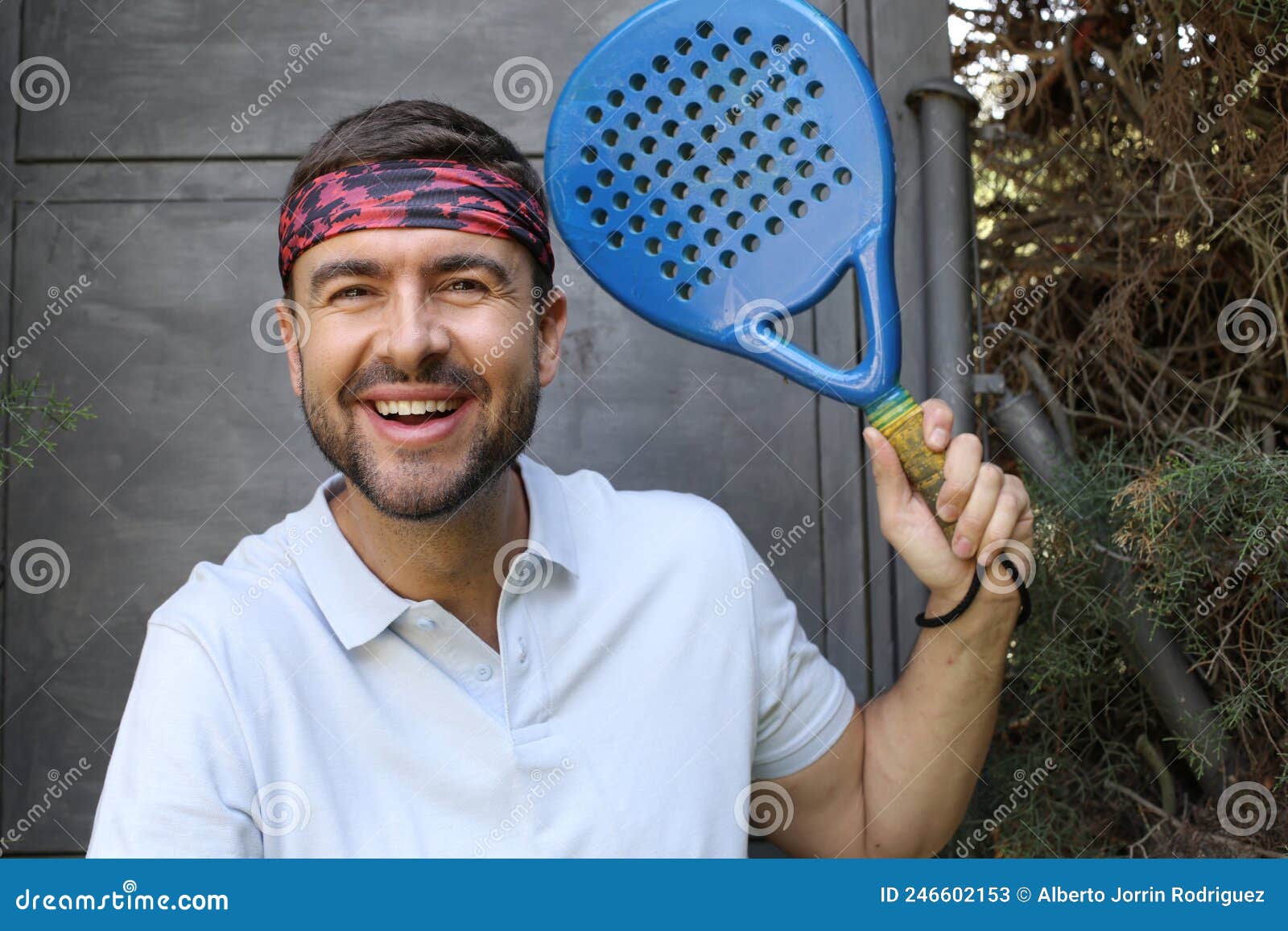 Padel Player Holding His Racquet Stock Image - Image of paddle, coach ...