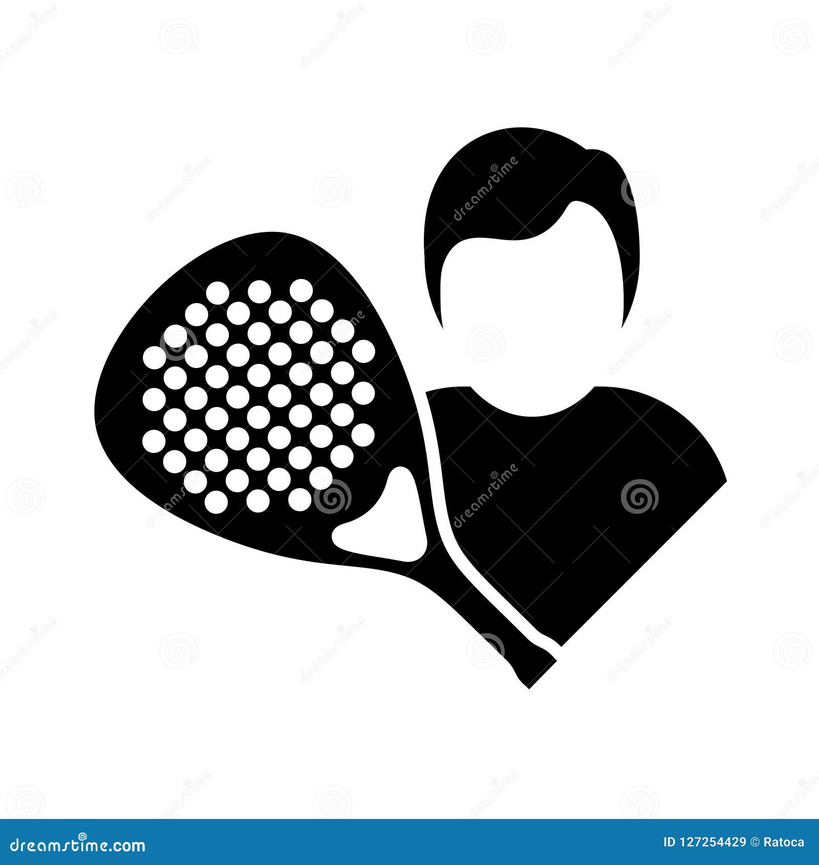 Padel player symbol stock vector. Illustration of tournament - 127254429